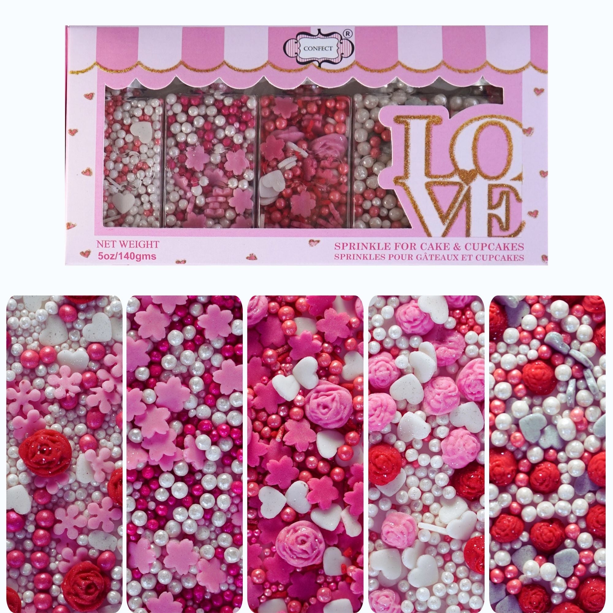 Glittering Grace I Silver & White Pearls | Edible Mother's Day Sprinkl ...