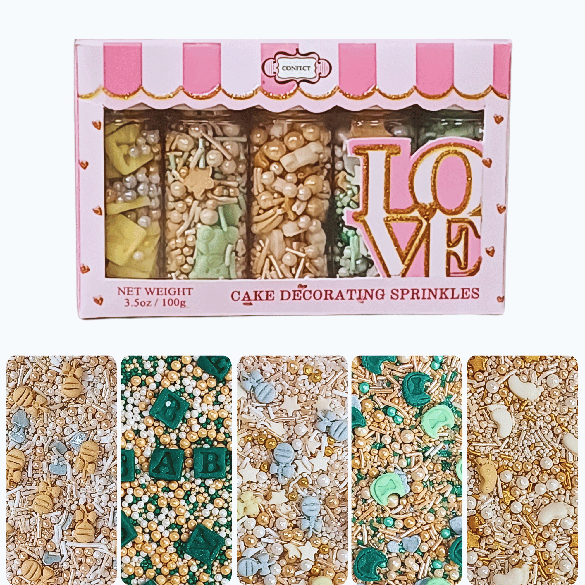 Baby Shower Sprinkles | Gender Reveal Sprinkles Pack of 5 (BABY SHOWER ...