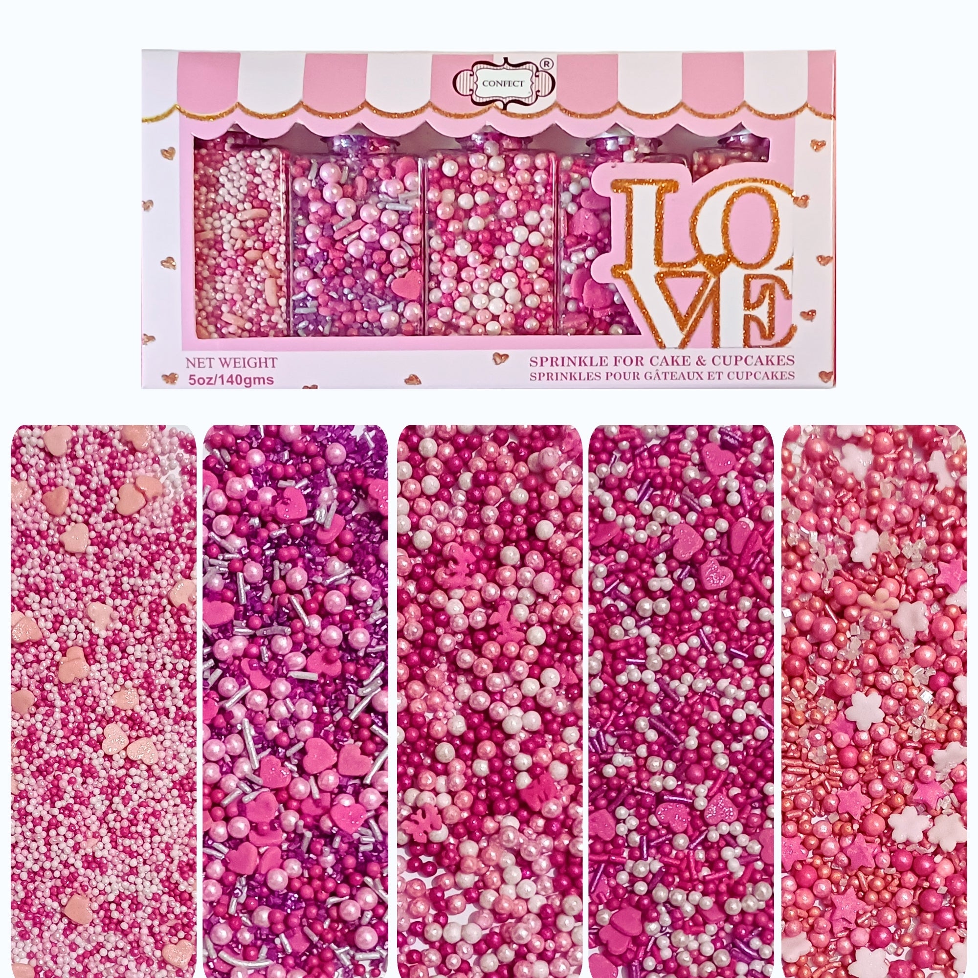 Valentine Sprinkles | 12 Edible Decoration for Baking & Dessert 100 Gm ...
