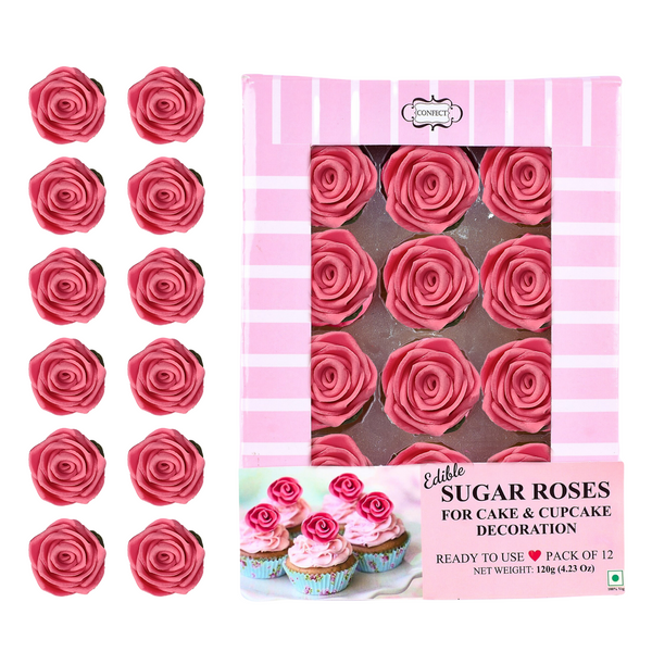 Flamingo Rose Pink | Edible Sugar Roses Topper – Confect
