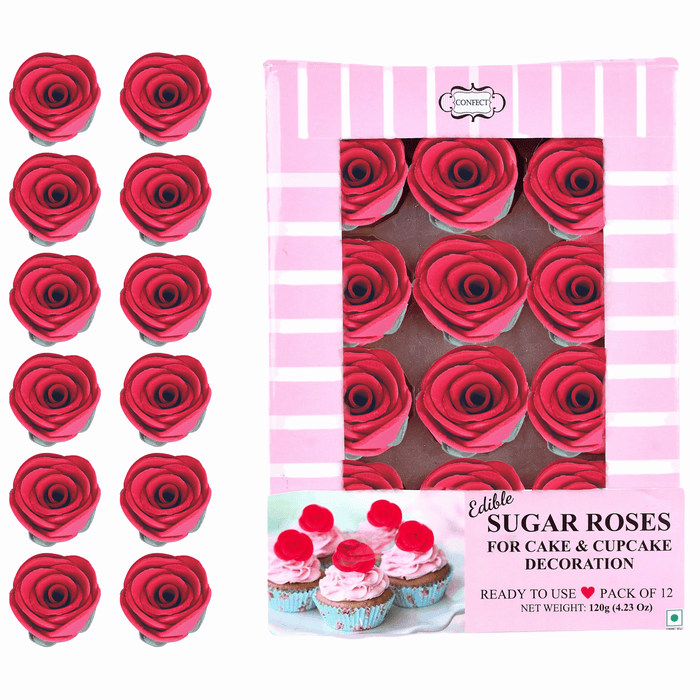 Crimson Pink | Edible Sugar Roses Topper – Confect