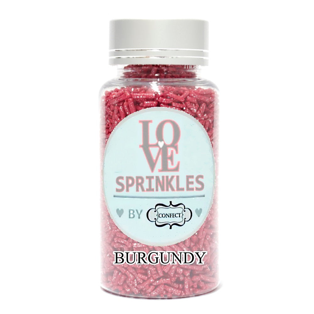 Burgundy Vermicelli Sprinkles 90 Gms – Confect