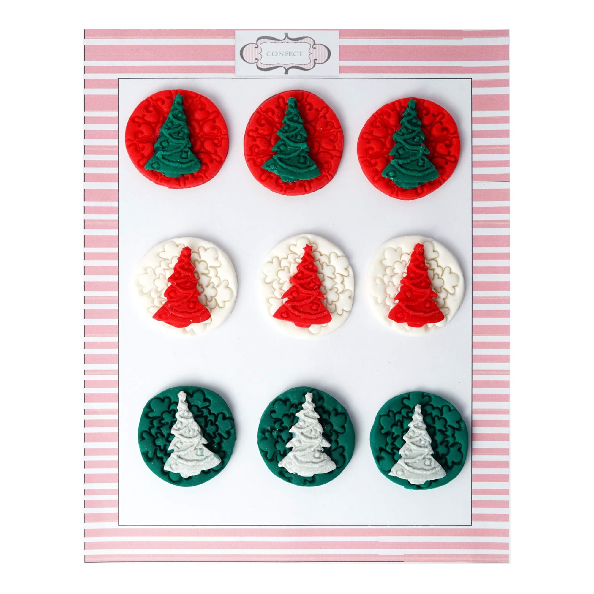 Christmas Tree Medallions | Edible Christmas Topper – Confect