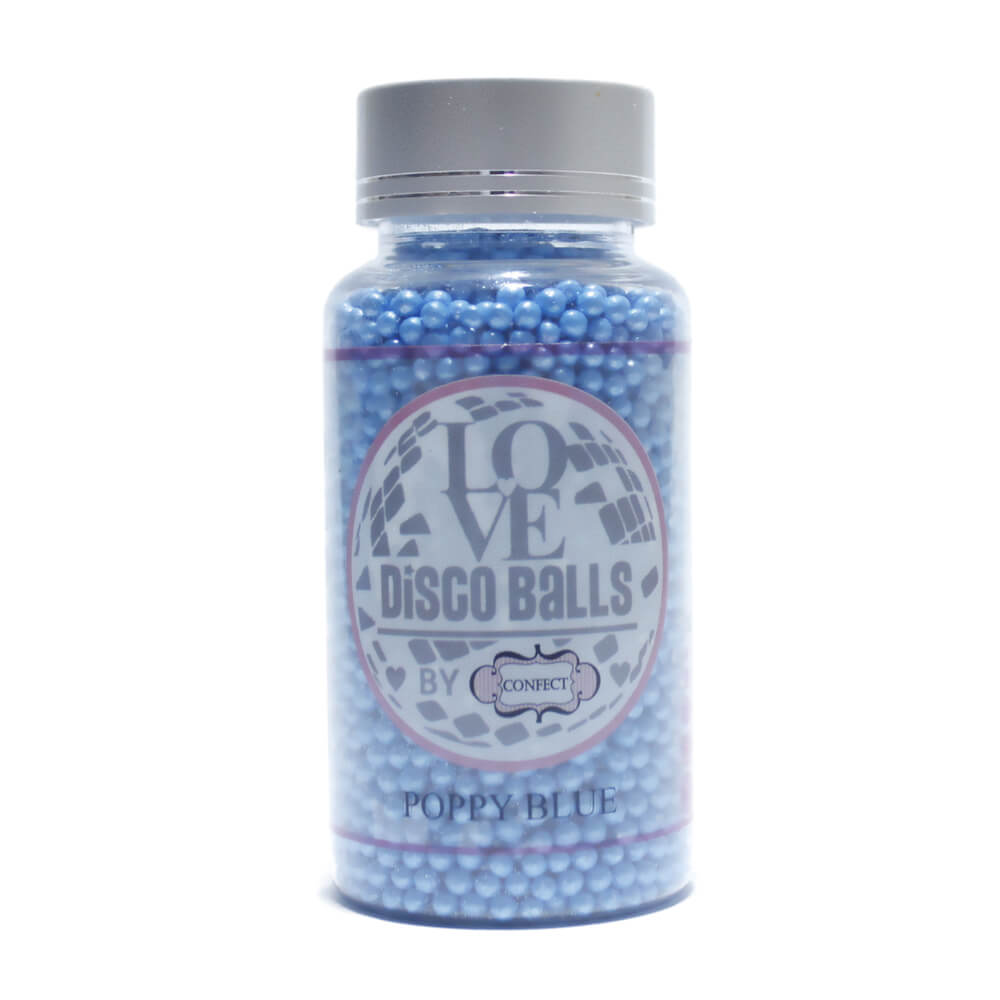 Poppy Blue Disco Balls Sprinkles 3 MM 120 Gms – Confect