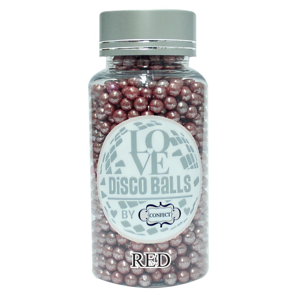 Confect Red Disco Balls Sprinkles 6 MM 120 Gms – Confect - The Sugar ...