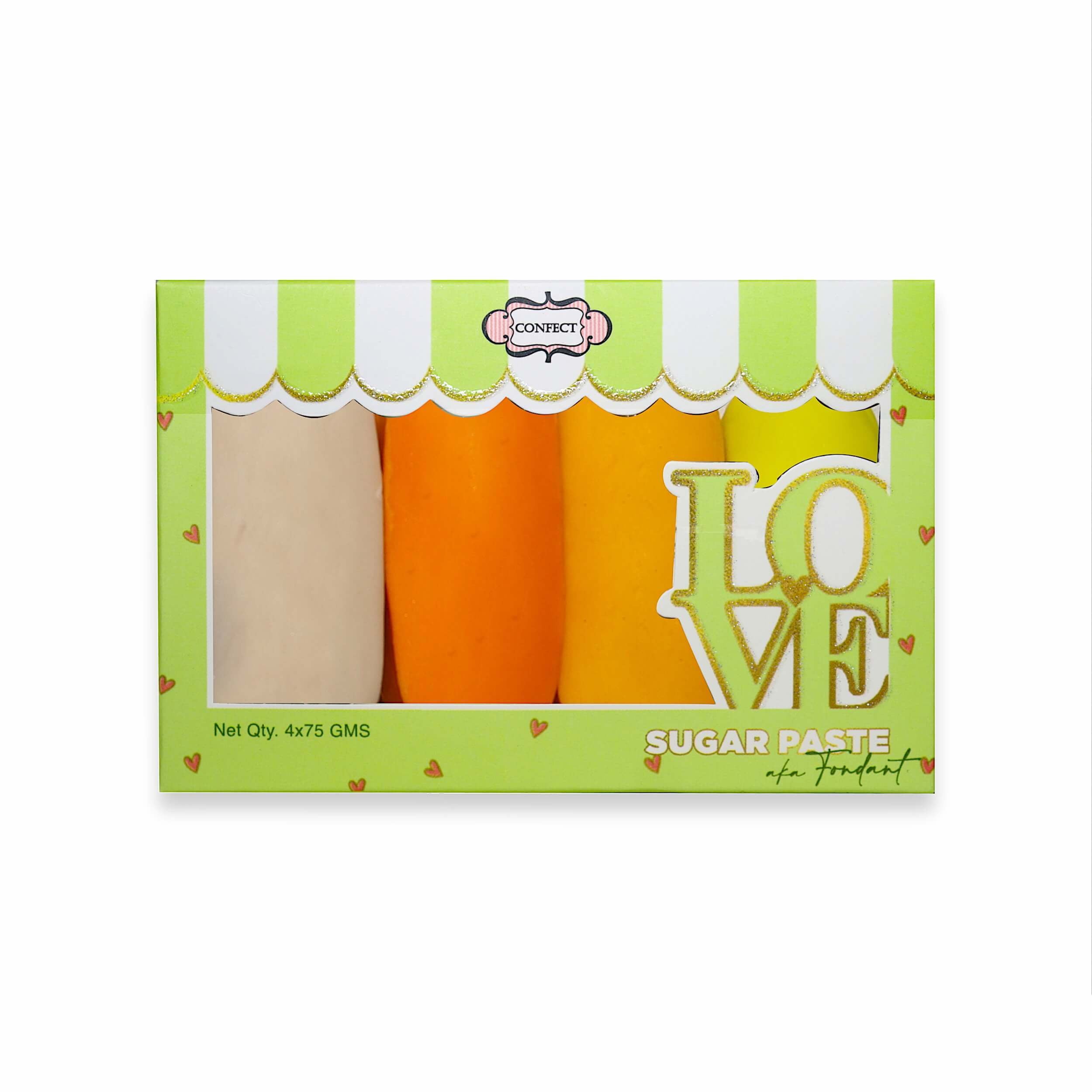 Multipack of Ivory, Orange, Fluorescent orange and Yellow Sugarpaste 1 ...