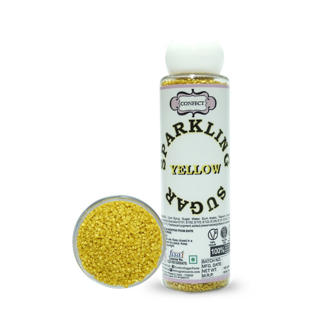 Yellow | Sparkling Sugar 100 Gm – Confect
